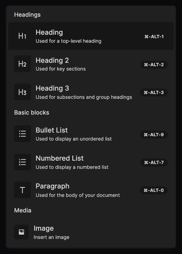 BlockNote - Suggestion Menus